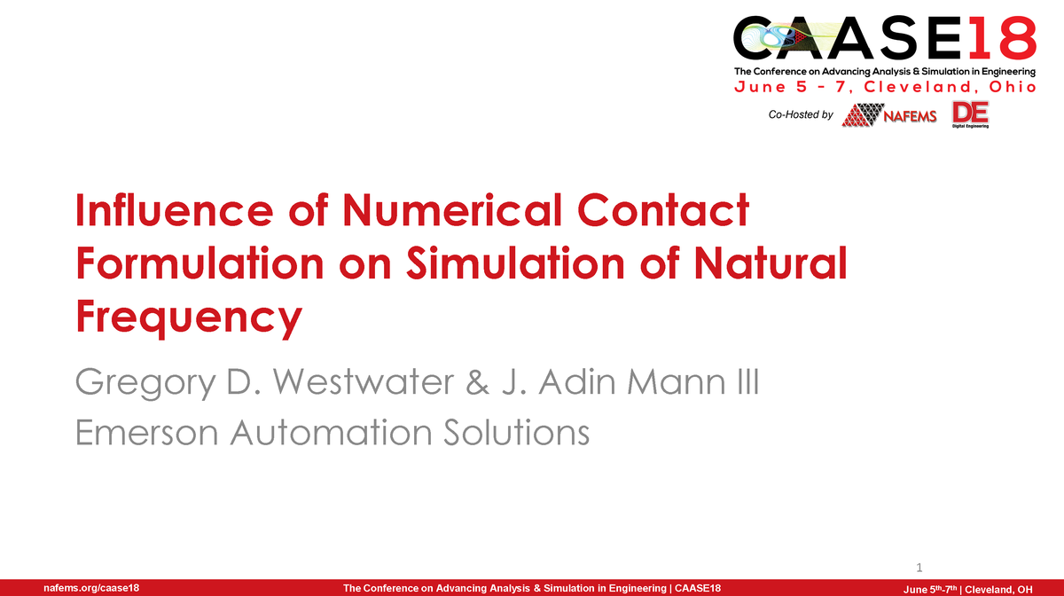 NAFEMS - Influence of Numerical Contact Formulation on Simulation of Natural Frequency