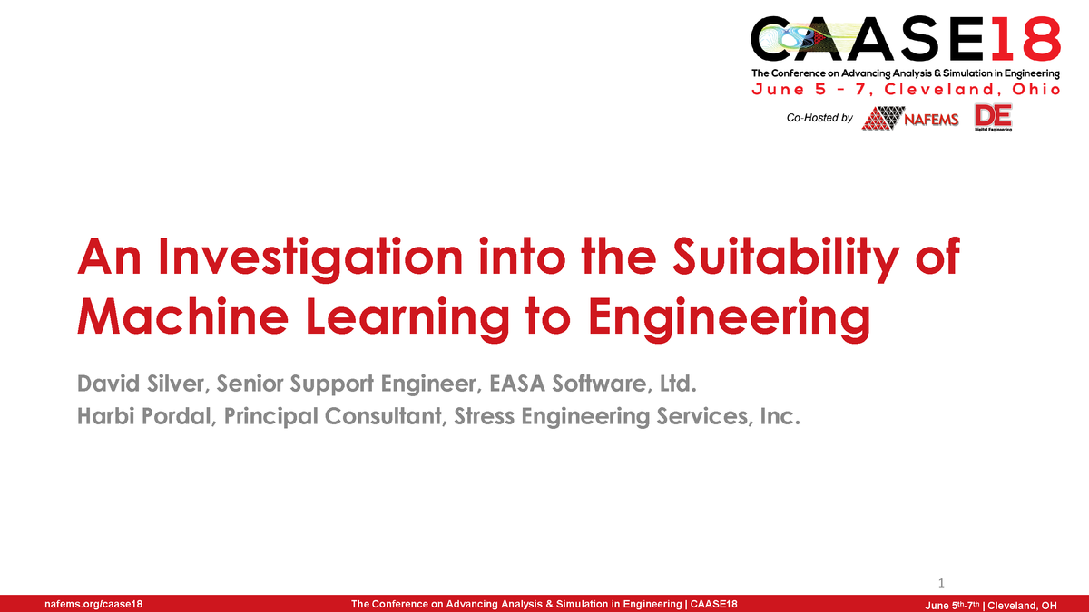 NAFEMS - An Investigation into the Suitability of Machine Learning Methodologies As a Supplement ...