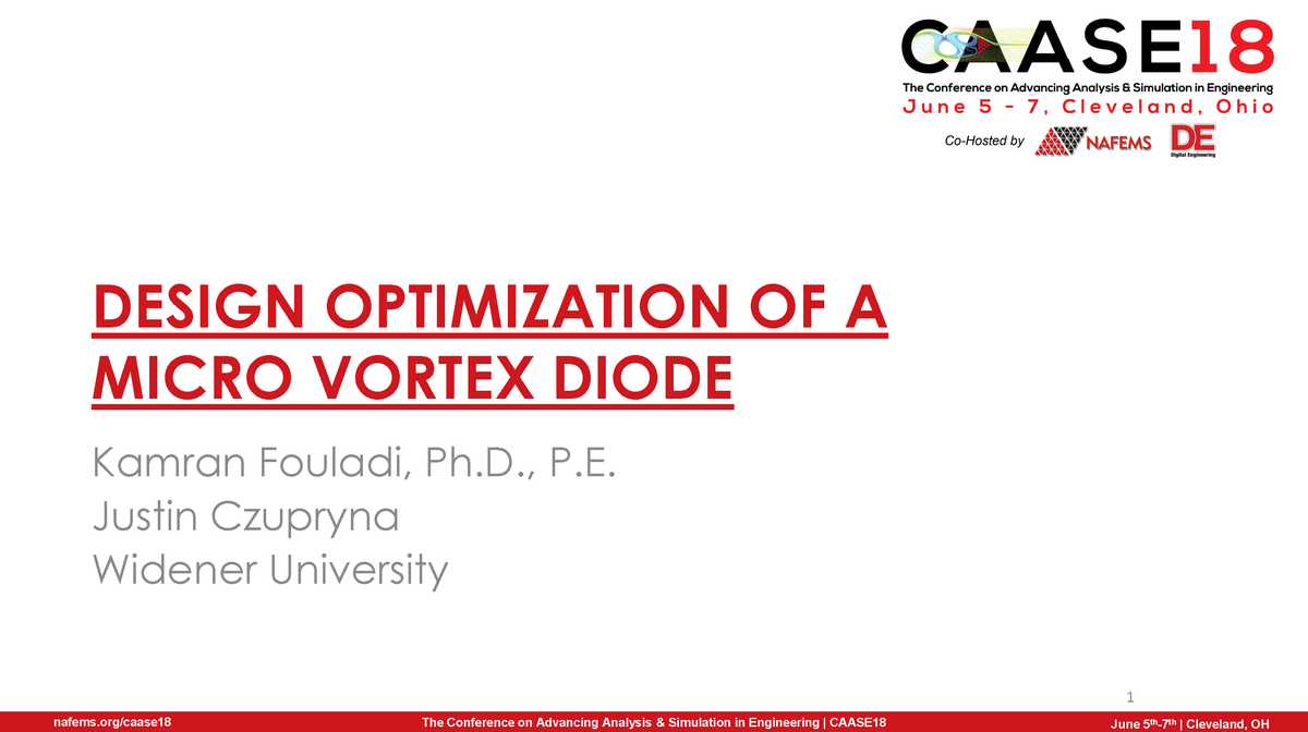 NAFEMS - CFD-Based Optimization of Micro Vortex Diodes