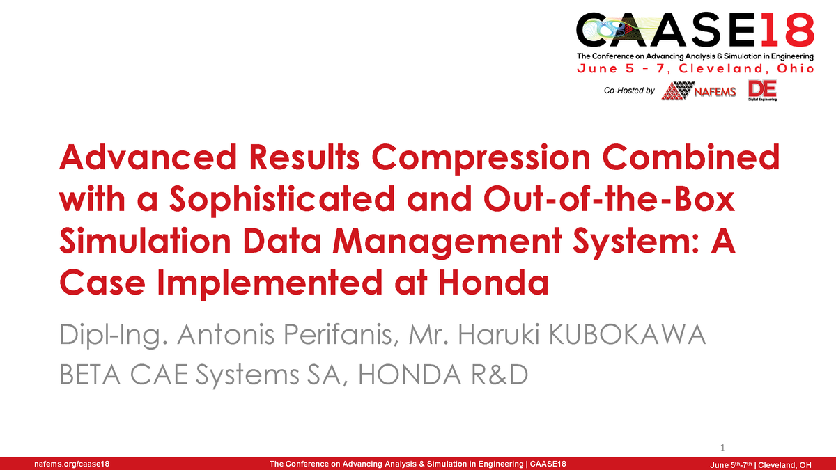 NAFEMS - Advanced Results Compression Combined with a Sophisticated and Out-of-the-Box ...