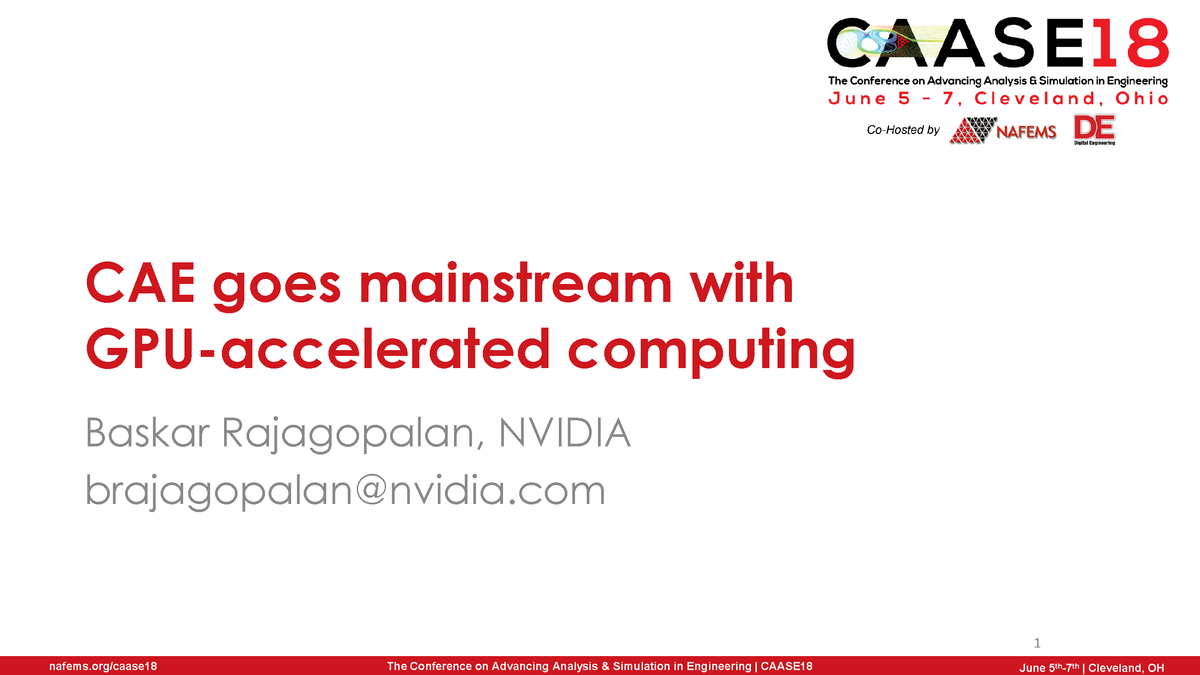 NAFEMS - CAE Goes Mainstream with GPU-Accelerated Computing