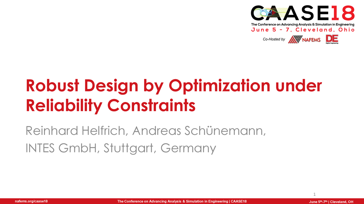 NAFEMS - Robust Design by Optimization under Reliability Constraints