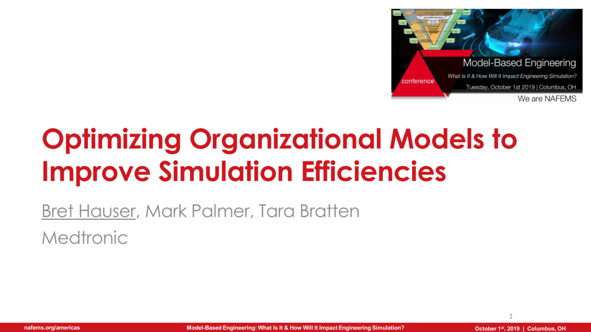 NAFEMS - Optimizing Organizational Models to Improve Simulation Efficiencies