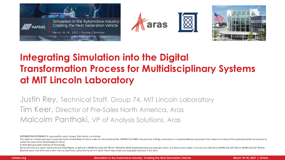 NAFEMS - Integrating Simulation into the Digital Transformation Initiative for Complex ...