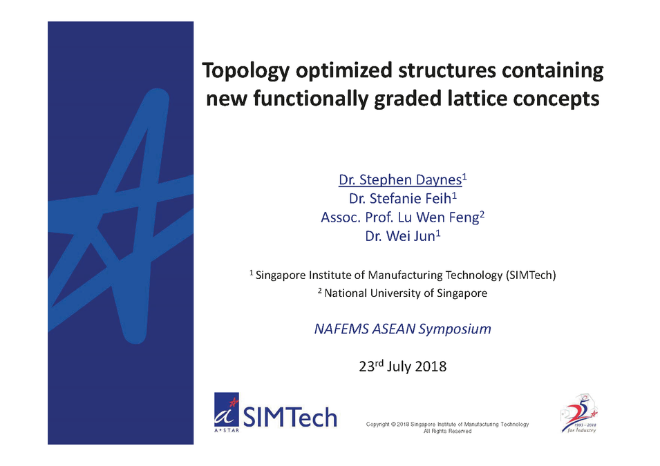 Nafems Topology Optimized Structures Containing New Functionally Graded Lattice Concepts