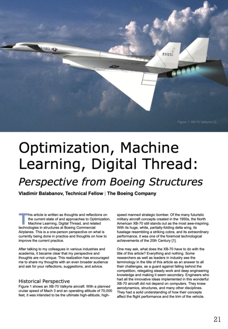 NAFEMS - Optimization, Machine Learning, Digital Thread: Perspective from Boeing Structures