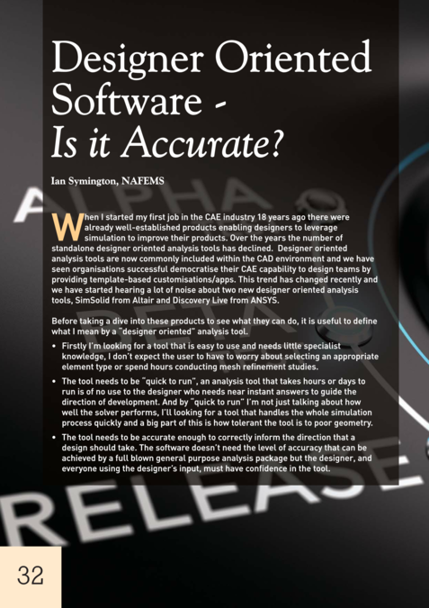 NAFEMS - Designer Oriented Software Is it Accurate?