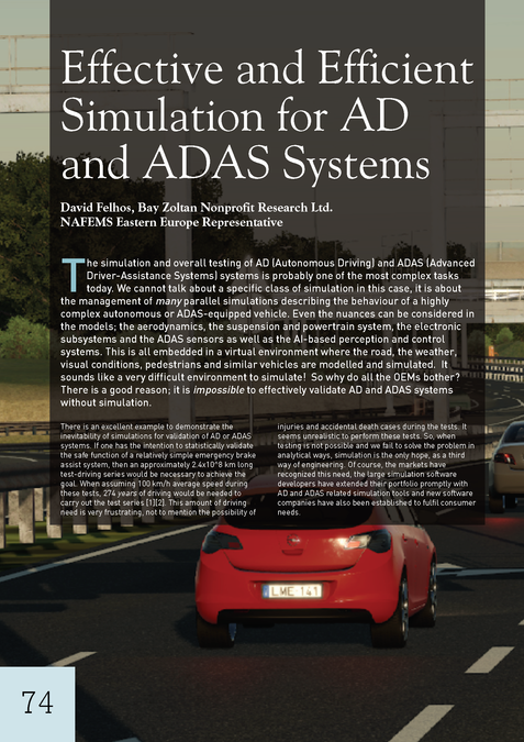NAFEMS - Effective and Efficient Simulation for AD and ADAS Systems