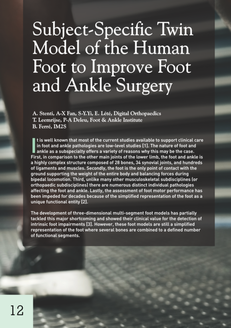 NAFEMS - Subject-Specific Twin Model of the Human Foot to Improve Foot and Ankle Surgery