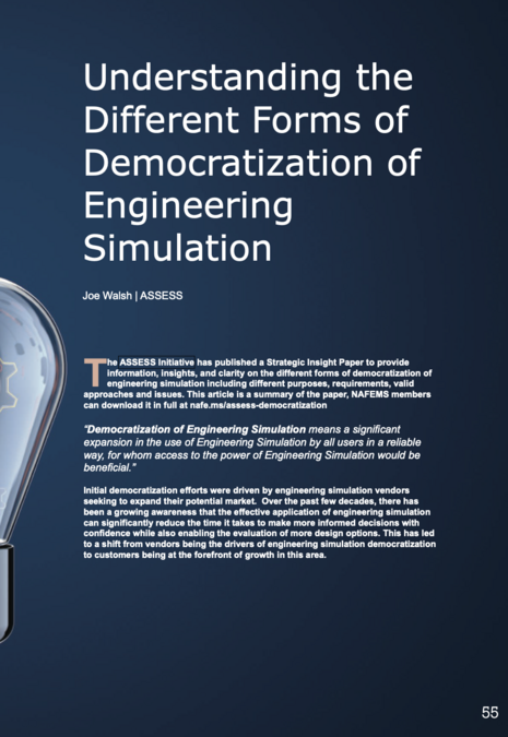 NAFEMS - Understanding the Different Forms of Democratization of Engineering Simulation