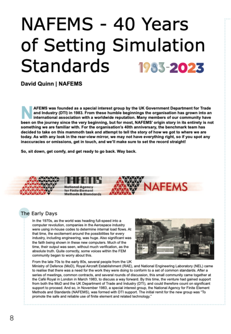 NAFEMS - NAFEMS - 40 years of Setting Simulation Standards