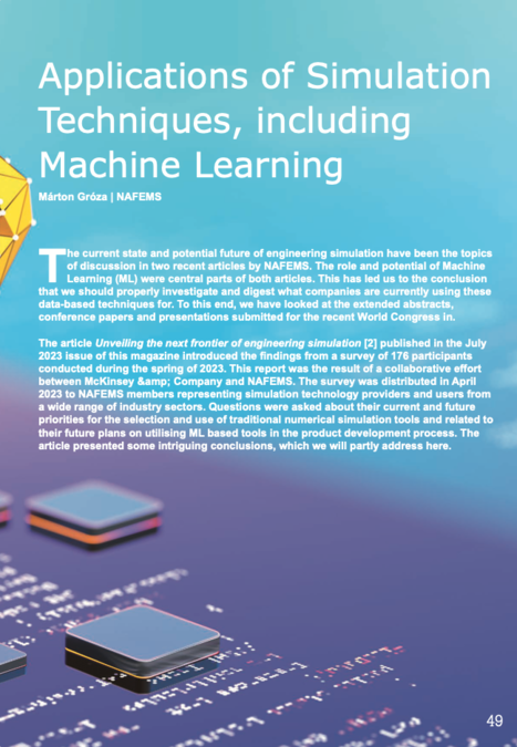NAFEMS - Applications of Simulation Techniques, including Machine Learning