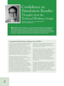 NAFEMS - Confidence in Simulation Results: Thoughts from the Technical Working Groups