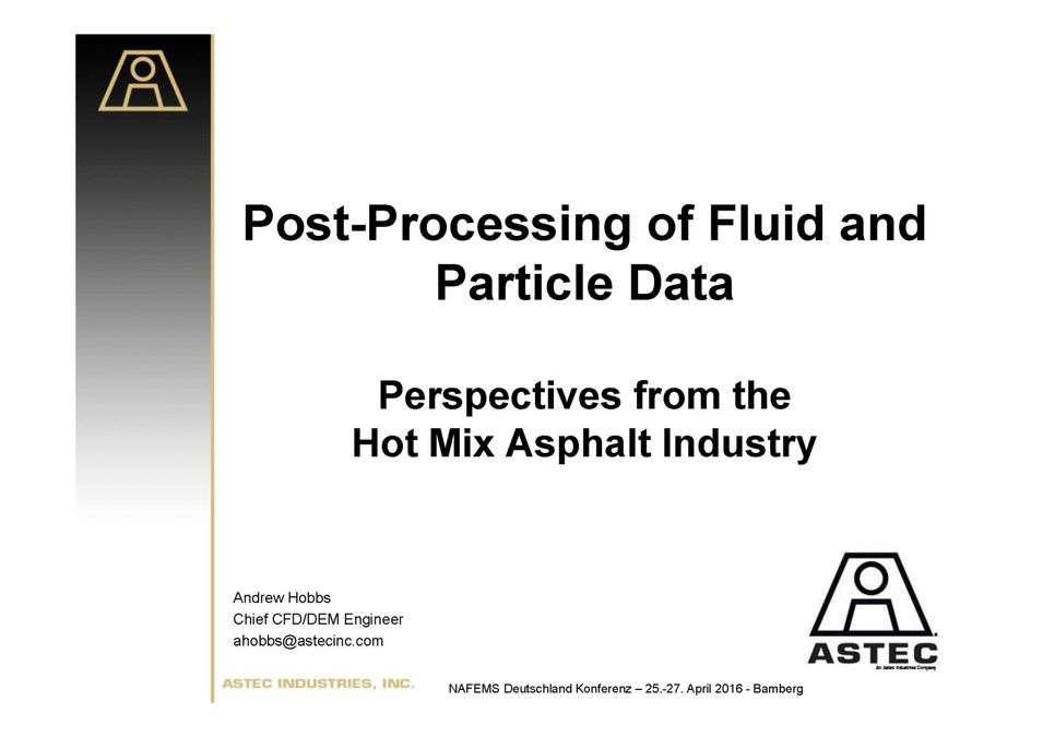 NAFEMS - Post-Processing of Fluid and Particle Data