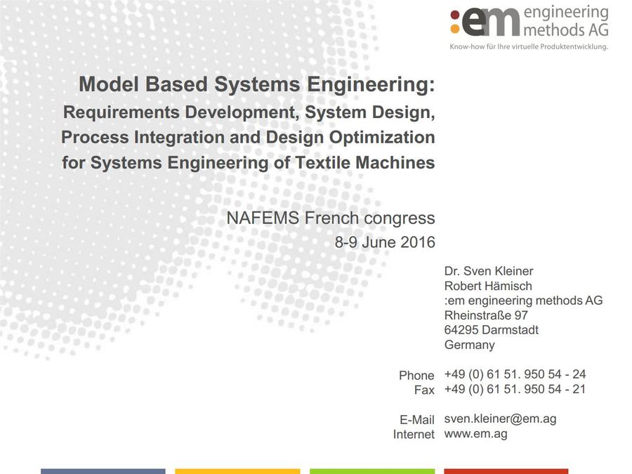 Nafems Requirements Development System Design Process Integration And Design Optimization