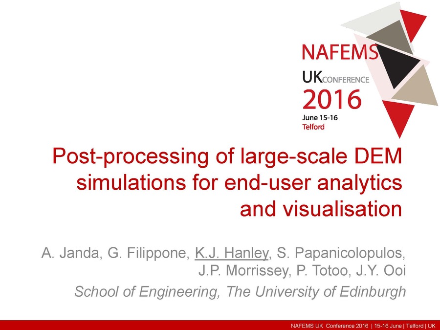 NAFEMS - Post-Processing of Large-Scale DEM Simulations for End-User Analytics and Visualisation
