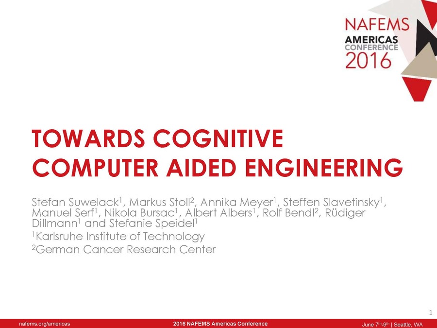 NAFEMS - Towards Cognitive Computer Aided Engineering