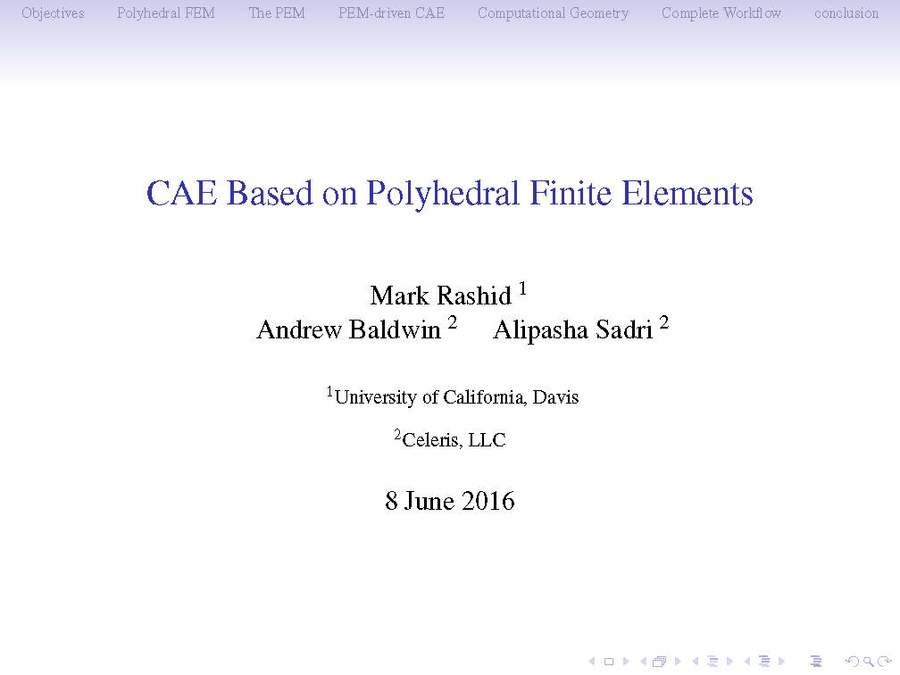 NAFEMS - CAE Based on Polyhedral Finite Elements