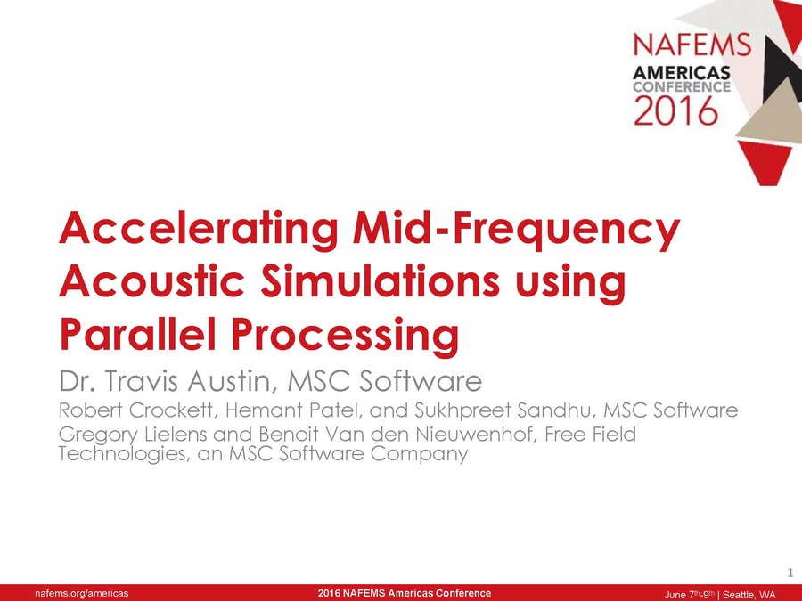 NAFEMS - Accelerating Mid-Frequency Acoustic Simulations using Parallel Processing