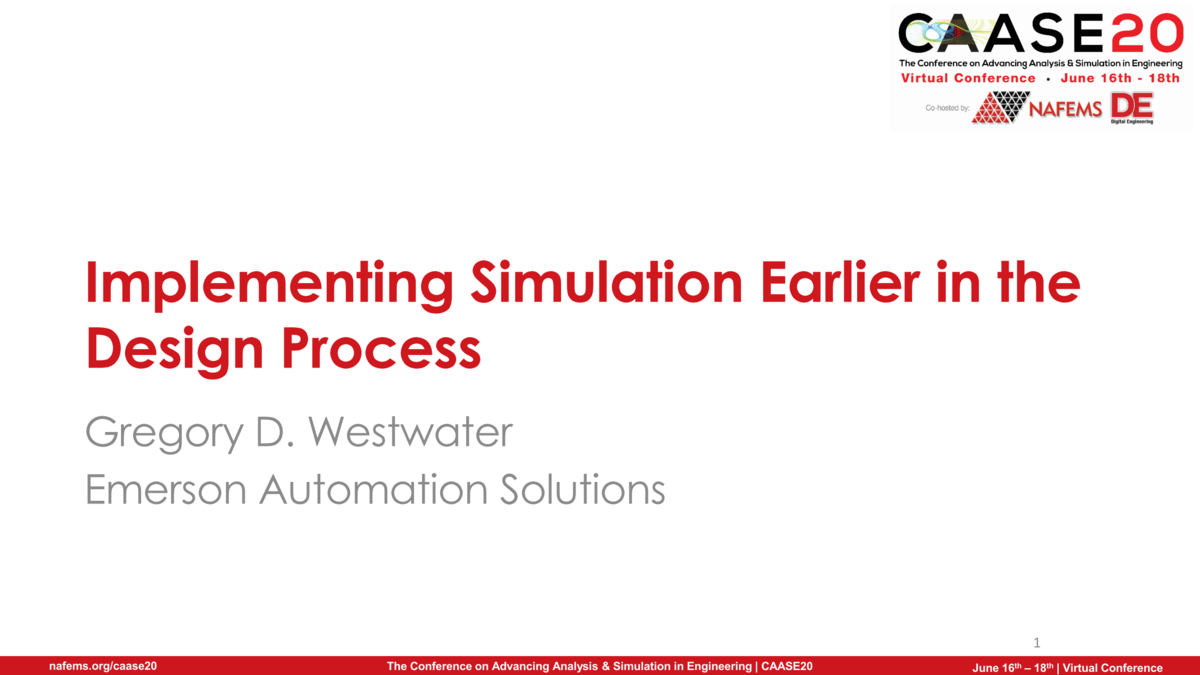 NAFEMS - Implementing Simulation Earlier in the Design Process