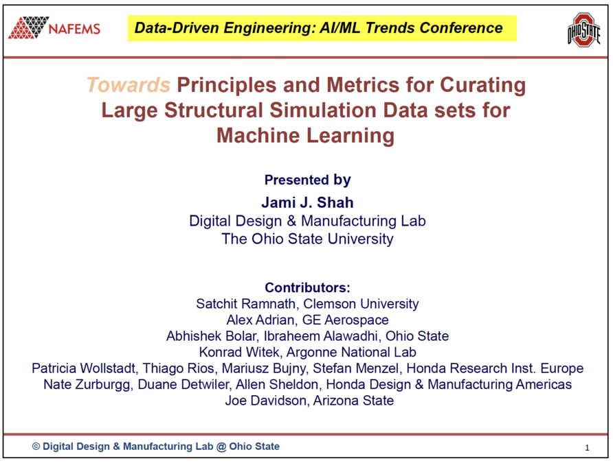 NAFEMS - Towards Principles and Metrics for Curating Large Structural Simulation Data sets for ...