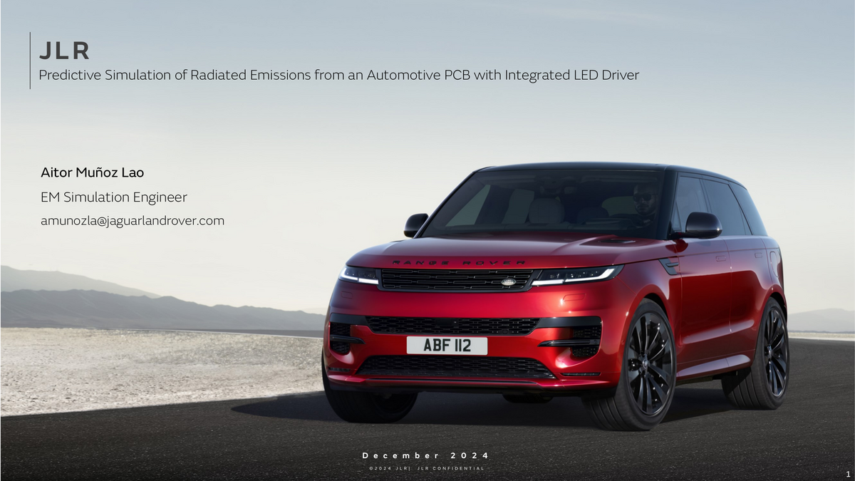 NAFEMS - Predictive Simulation of Radiated Emissions from an Automotive ...