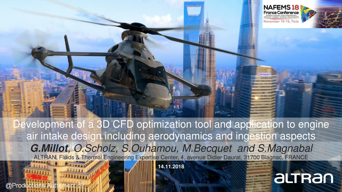 Nafems Development Of A 3d Cfd Optimization Tool And Application To Engine Air Intake Design