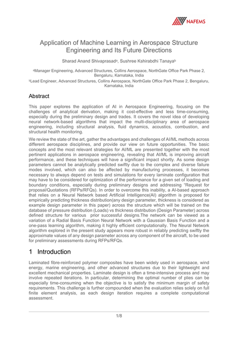 NAFEMS - Application of Machine Learning in Aerospace Structure ...