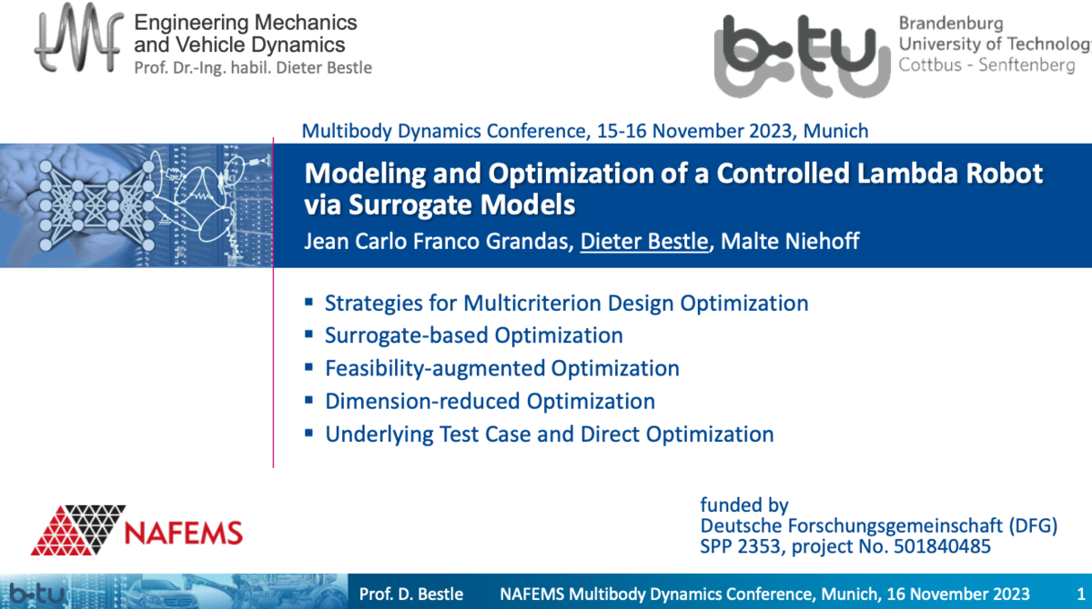 NAFEMS - Modeling and Optimization of a Controlled Lambda Robot via Surrogate Models