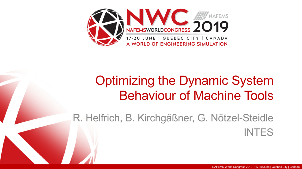 NAFEMS - Optimizing the Dynamic System Behavior of Machine Tools