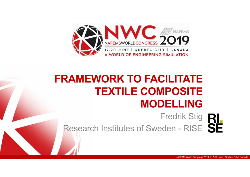 NAFEMS - Framework to Facilitate Textile Composite Modelling