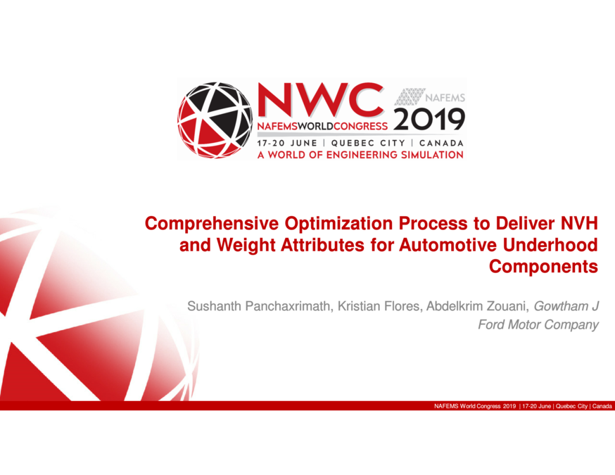 NAFEMS - Comprehensive Optimization Process to Deliver NVH and Weight ...