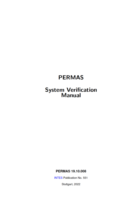 NAFEMS - PERMAS System Verification Manual