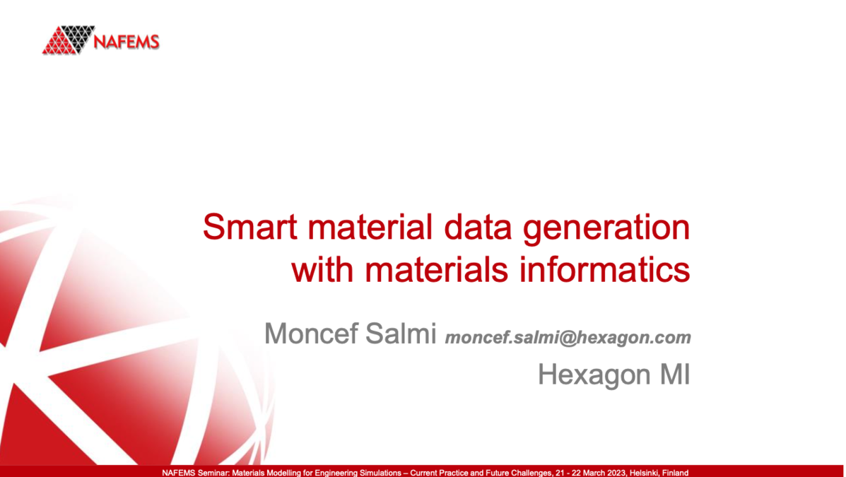NAFEMS - Smart material data generation with materials informatics
