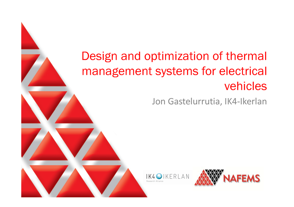 NAFEMS - Design and Optimisation of Thermal Management Systems for ...