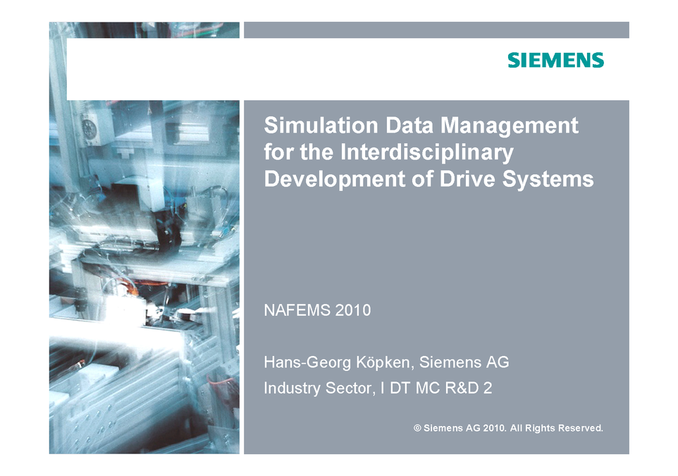 NAFEMS - Simulation Data Management for the Interdisciplinary ...