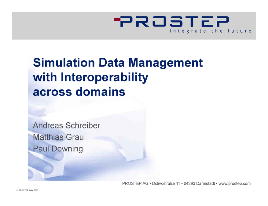 NAFEMS - Simulation Data Management with Interoperability Across Domains