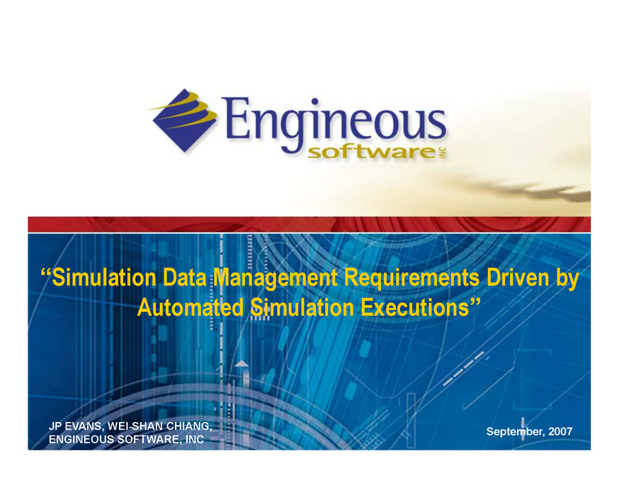 NAFEMS - Simulation Data Management Requirements Driven by Automated ...
