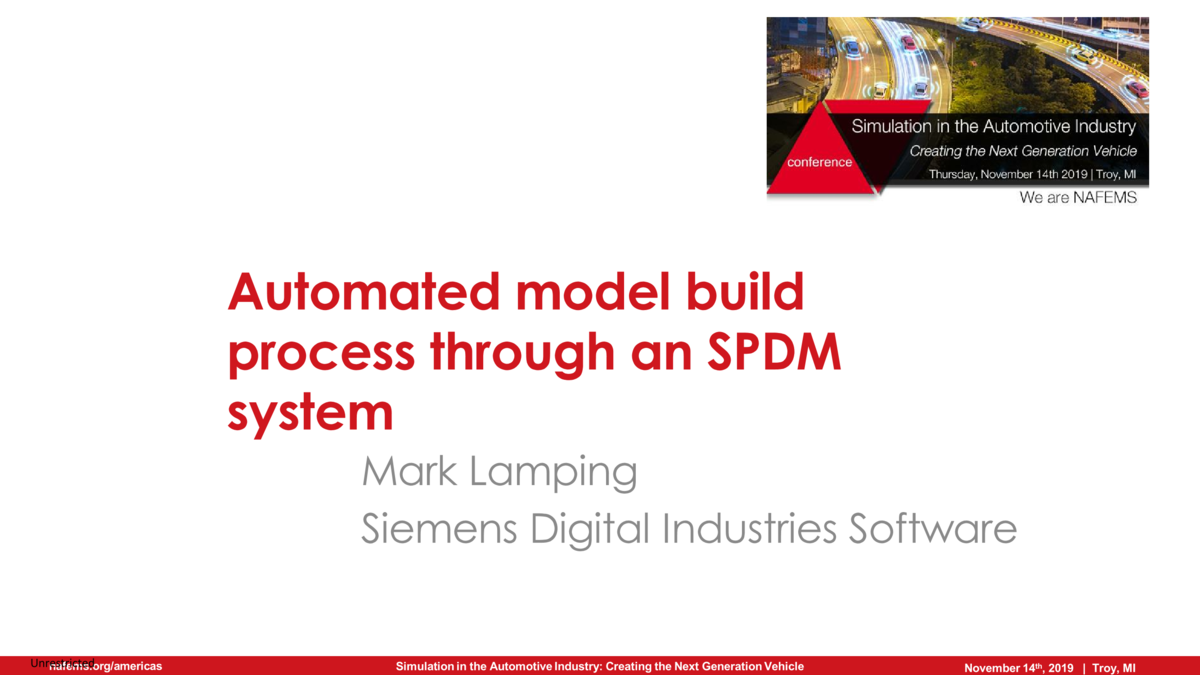 NAFEMS - Automated Model Build Process through an SPDM System