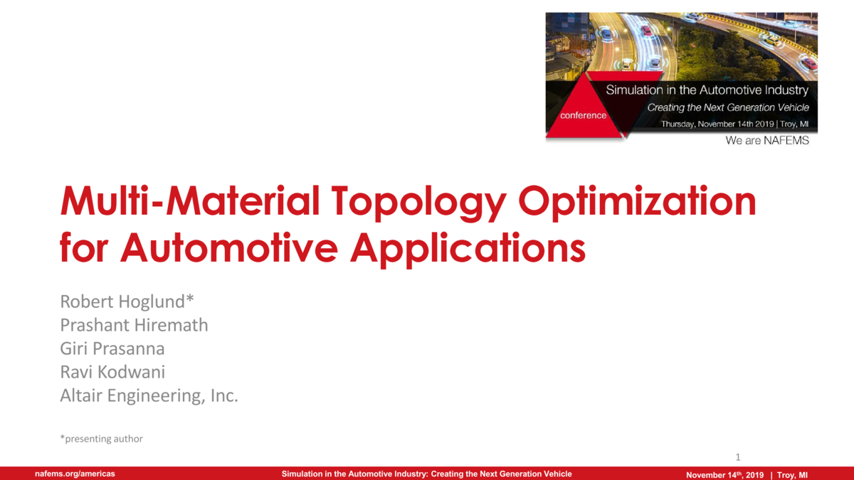 NAFEMS - Multi-Material Topology Optimization for Automotive Applications