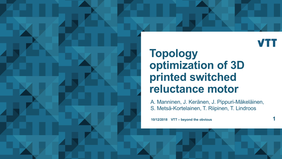 NAFEMS - Topology Optimization of 3d Printed Switched Reluctance Motor