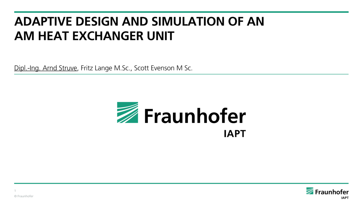 NAFEMS - Adaptive Design and Simulation of an AM Heat Exchanger Unit