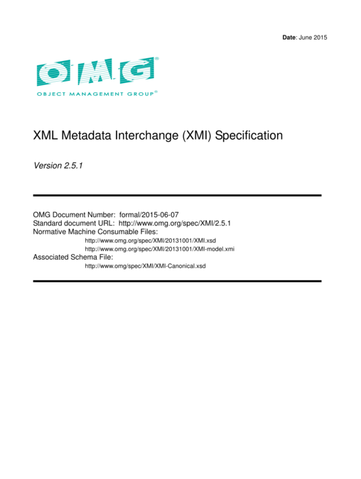 NAFEMS - XML Metadata Interchange (XMI) Specification