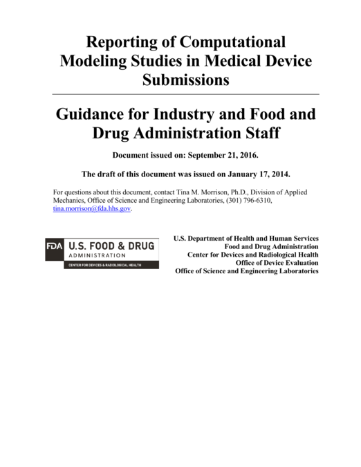 NAFEMS - Reporting of Computational Modeling Studies in Medical Device Submissions