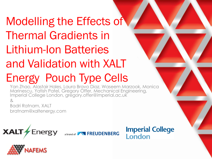 NAFEMS - 2D Thermal Modeling of Batteries and Comparison with Experiment using Pouch Type XALT ...