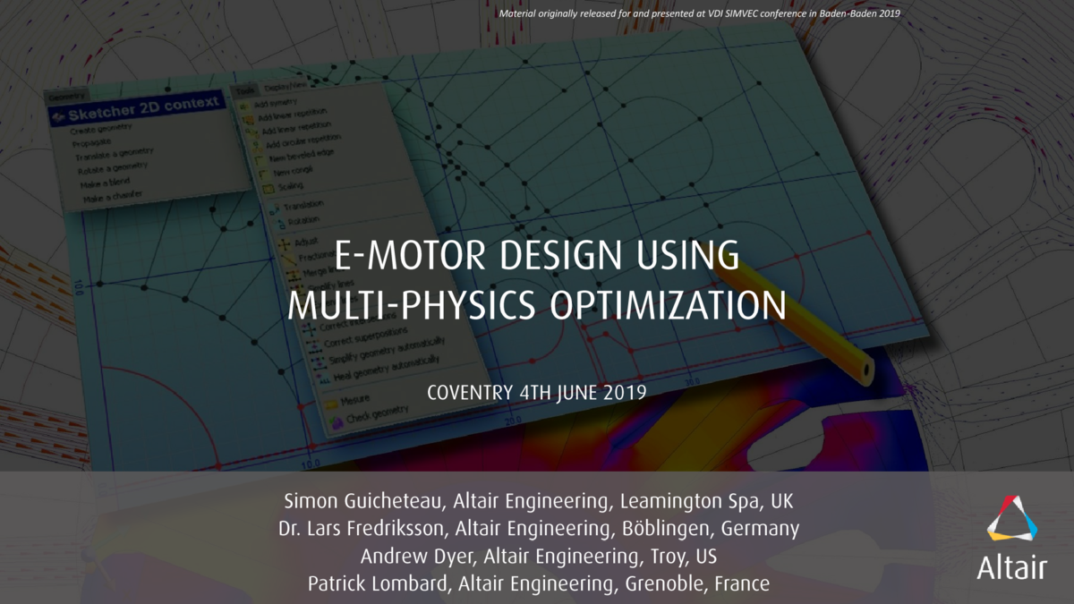 NAFEMS - E-motor Development using an Optimization-driven Multi-physics Design Process