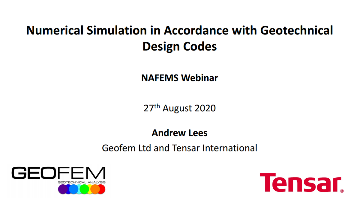 NAFEMS - Numerical Simulation in Accordance with Geotechnical Design Codes